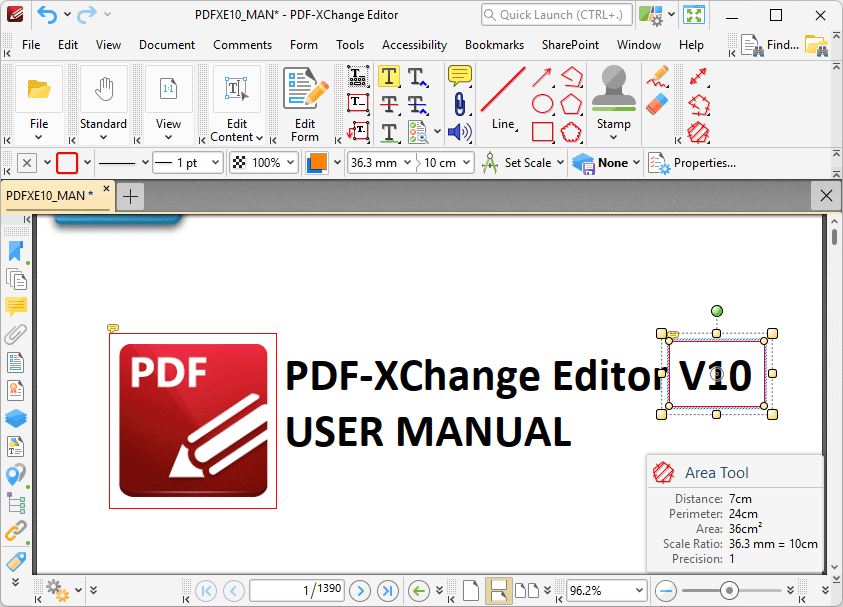 Tabs Guide > Tools > Measuring Tools > Area Tool