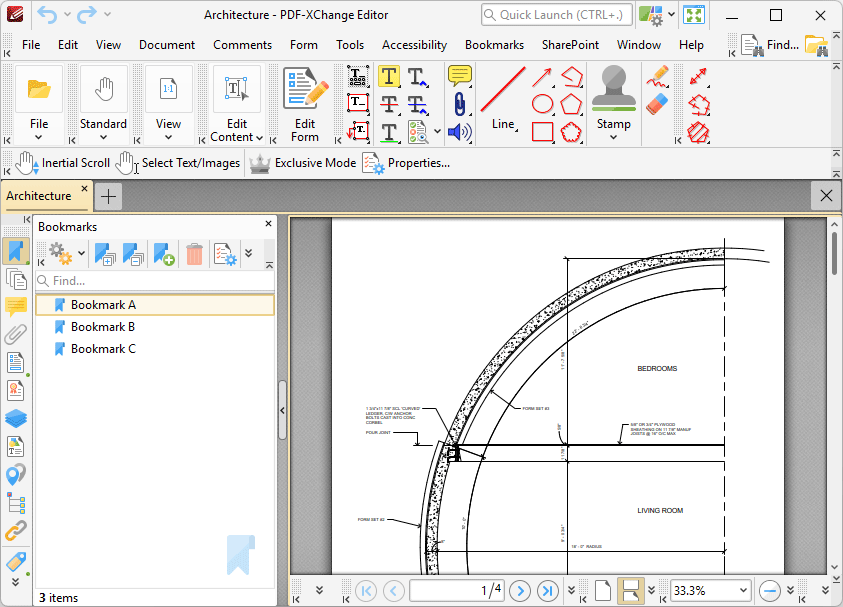 Tabs Guide > View > Bookmarks