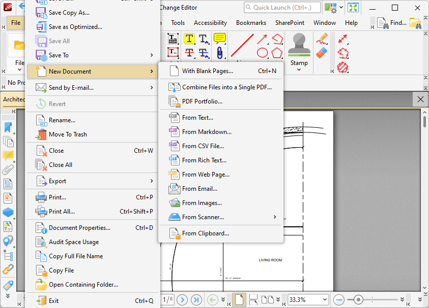 Tabs Guide > File > New Document