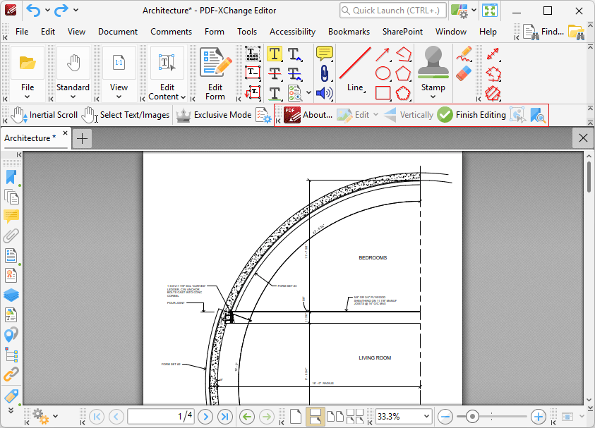 Tabs Guide > View > Toolbars > Customize Toolbars