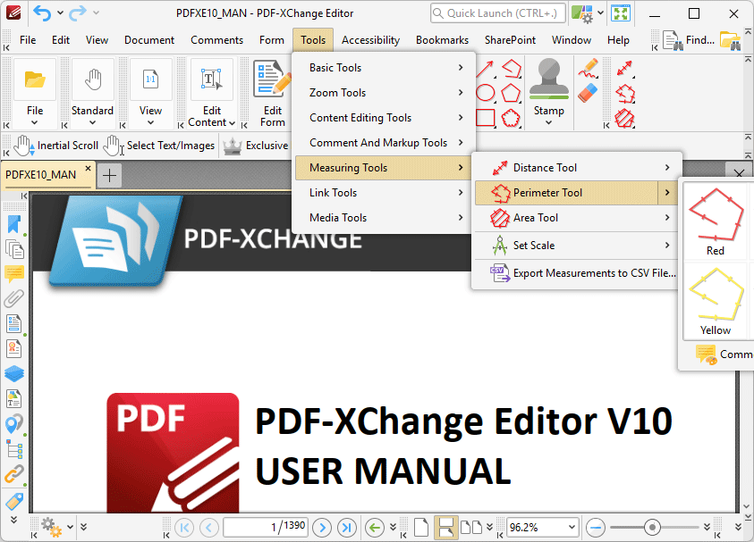 Tabs Guide > Tools > Measuring Tools > Perimeter Tool