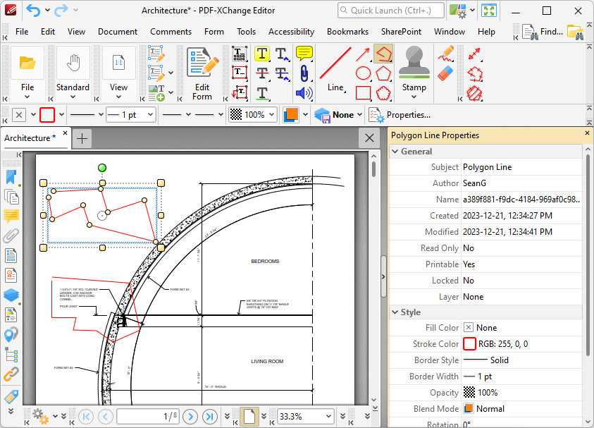 Tabs Guide > Tools > Comment And Markup Tools > Polygon Line Tool