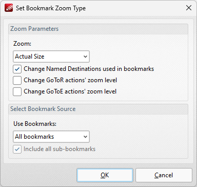 Tabs Guide > Bookmarks > Change Bookmarks Zoom Factor