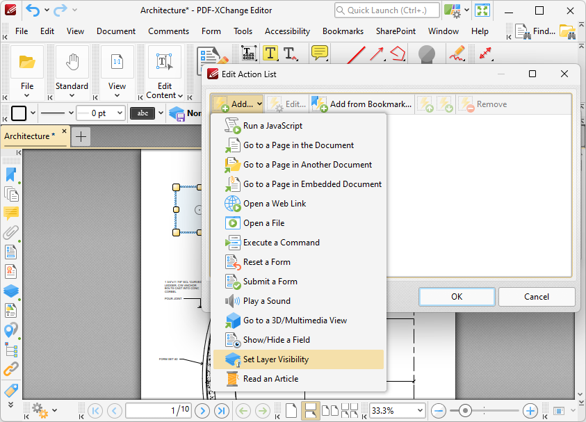 Tabs Guide > Tools > Link Tools > Set Layer Visibility