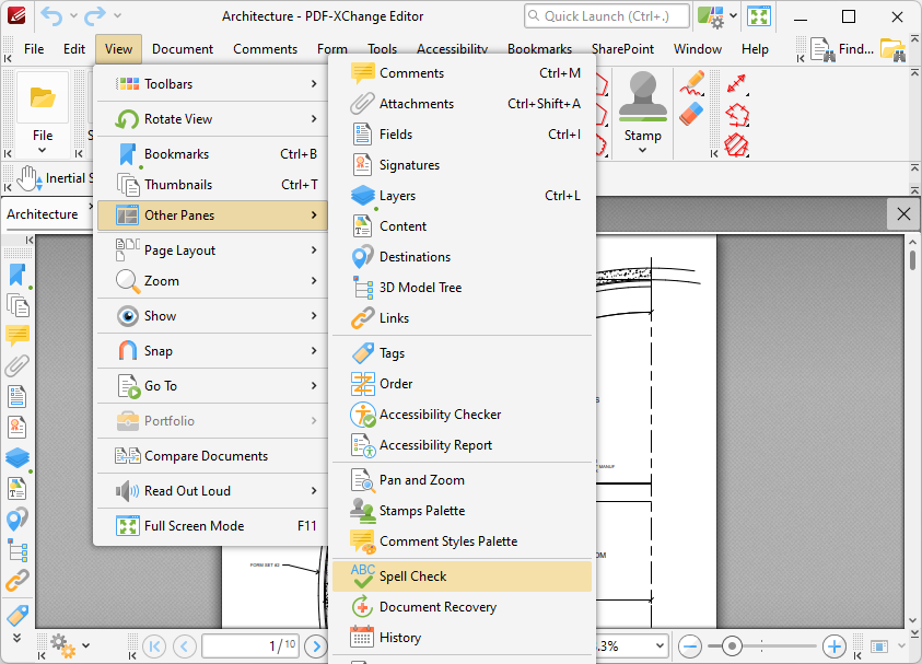 Tabs Guide > View > Other Panes > Spell Check Pane Tabs Guide > View > Other Panes > Spell Check Pane