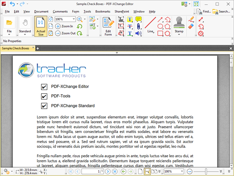 Tabs Guide > View > Toolbars > Form Toolbar > Add Check Boxes to Documents