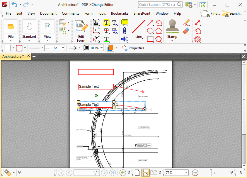 Tabs Guide > Tools > Comment And Markup Tools > Callout Tool