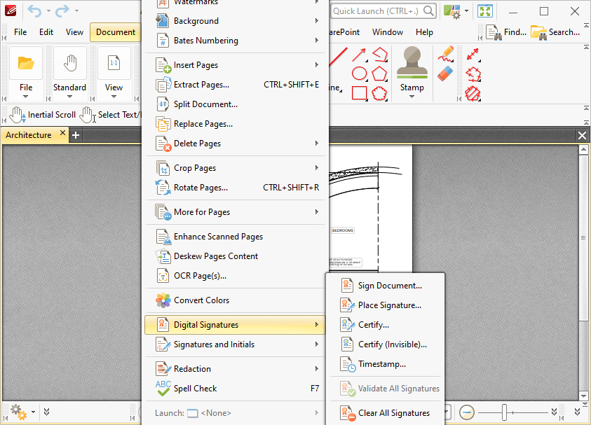 Tabs Guide > Document > Digital Signatures