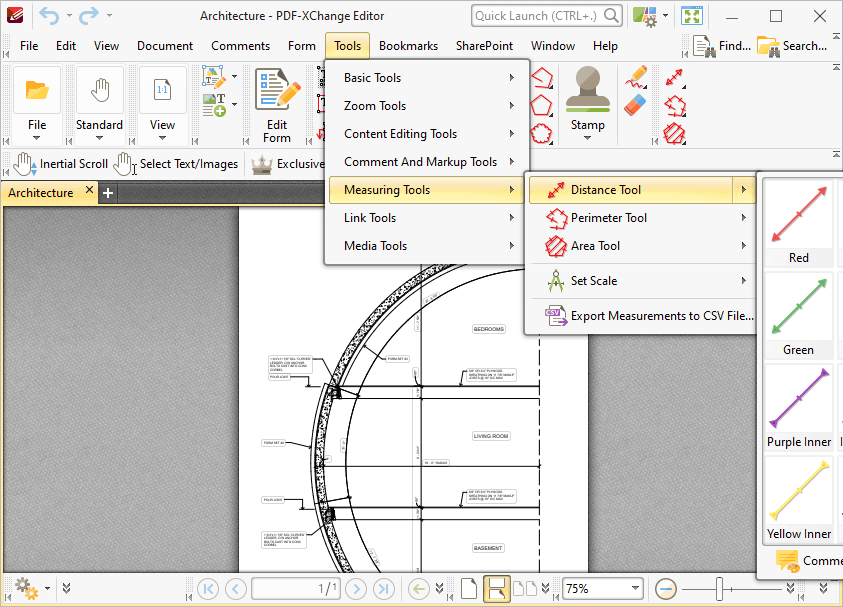 Tabs Guide > Tools > Measuring Tools > Distance Tool