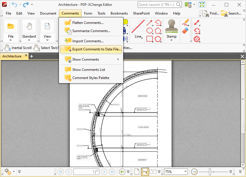Tabs Guide > Comments > Export Comments to Data File