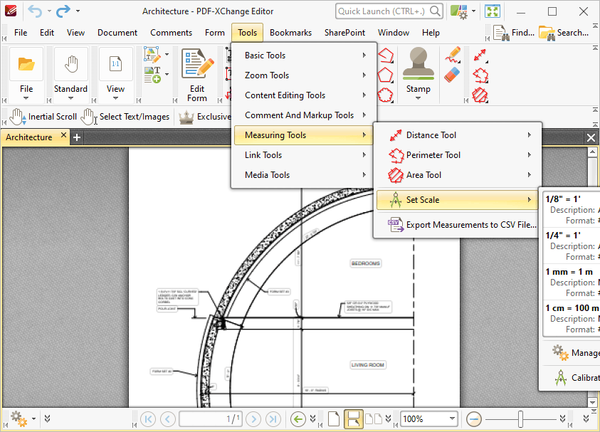 Tabs Guide > Tools > Measuring Tools > Set Scale