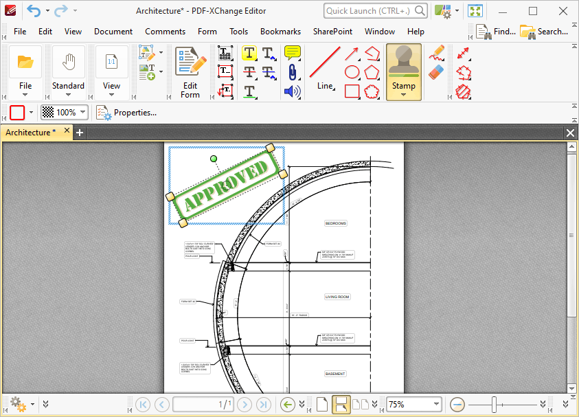 Tabs Guide > Tools > Comment And Markup Tools > Stamp Tool
