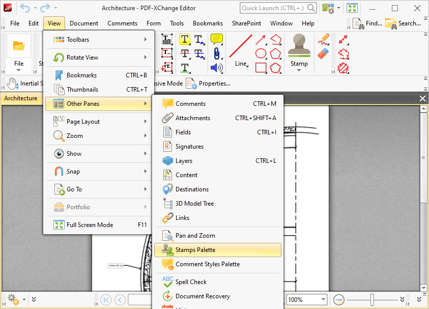 Tabs Guide > View > Other Panes > Stamps Palette