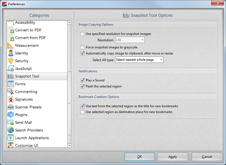PDF-XChange Editor Plus User Manual > Tabs Guide > Edit > Preferences ...