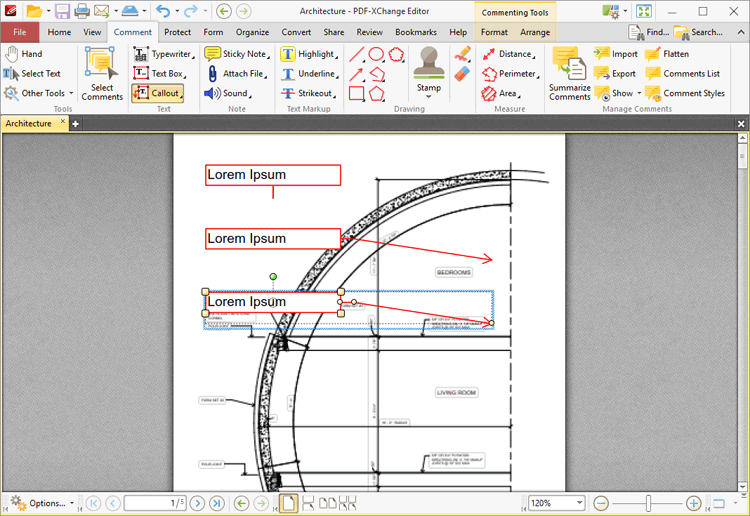 PDF-XChange Editor Plus V7 User Manual > Tabs Guide > Comment Tab ...