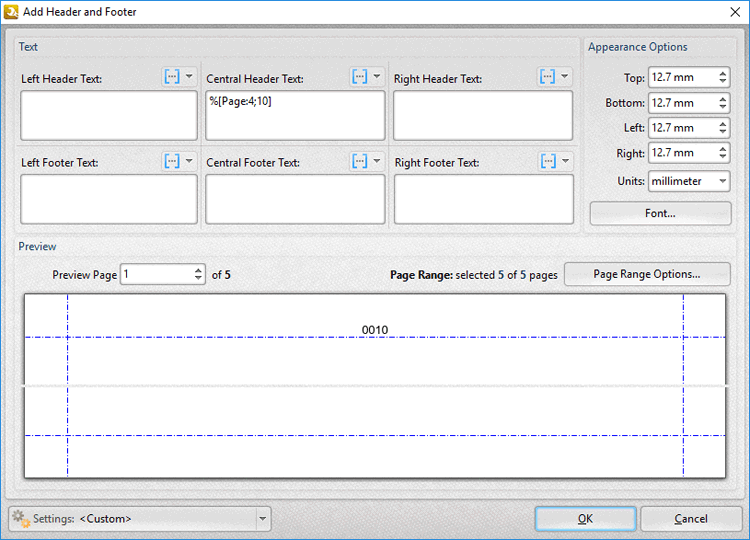 PDF-Tools V7 User Manual > Appendix > Macros > Page Number