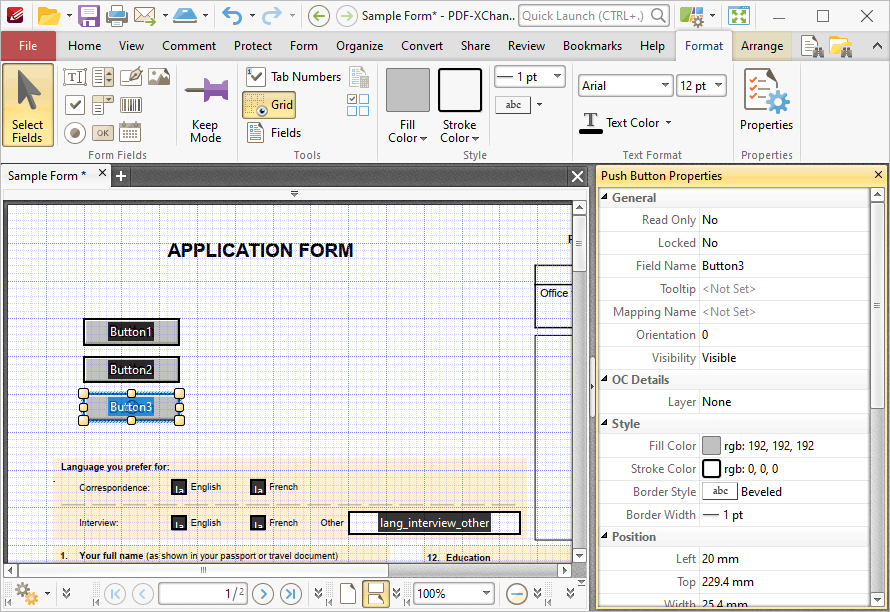 PDF-XChange Editor Plus V8 User Manual > Tabs Guide > Form Tab > Add ...