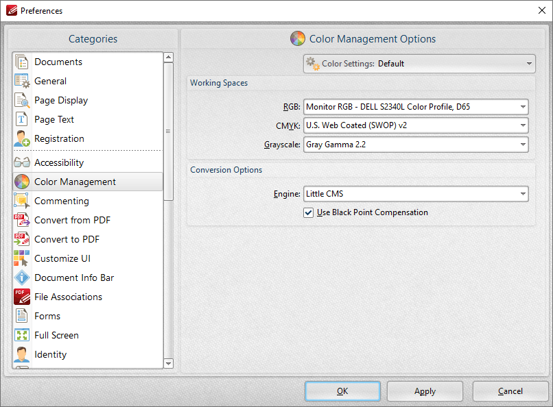 PDF-XChange Editor Plus V8 User Manual > Tabs Guide > File Tab ...