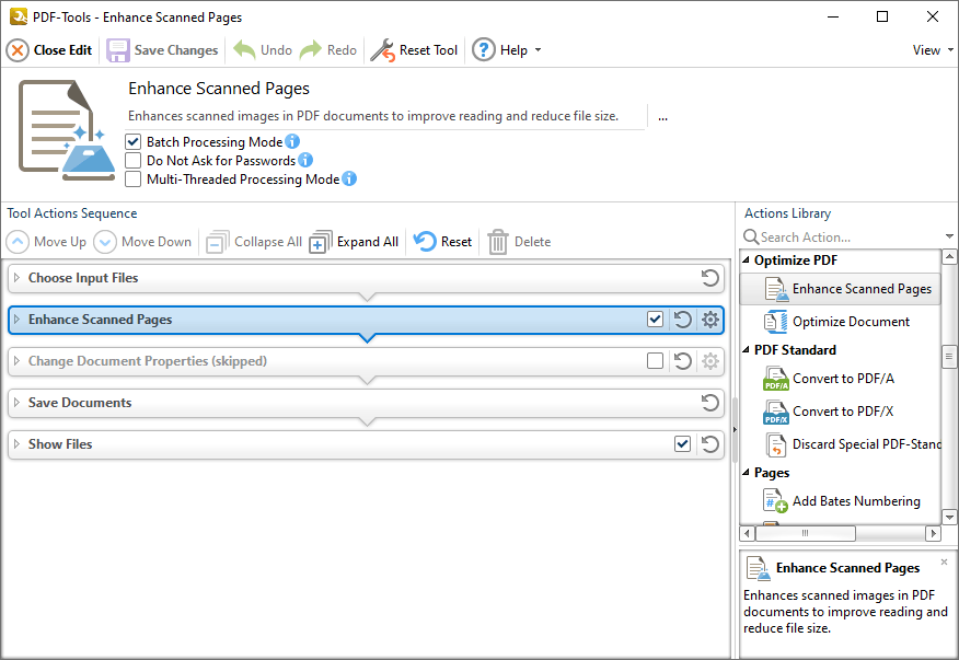 PDF-Tools V8 User Manual > Default Tools > Optimize PDF Tools > Enhance Scanned Pages