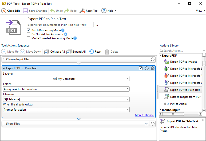 PDF-Tools V8 User Manual > Actions Library > Export PDF Actions ...