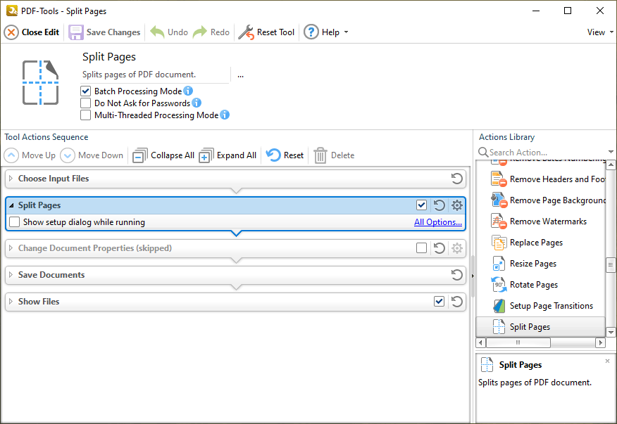 PDF-Tools V8 User Manual > Actions Library > Pages Actions > Split Pages