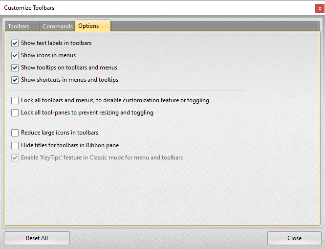 PDF-XChange Editor V8 User Manual > Tabs Guide > Help Tab > Customize ...