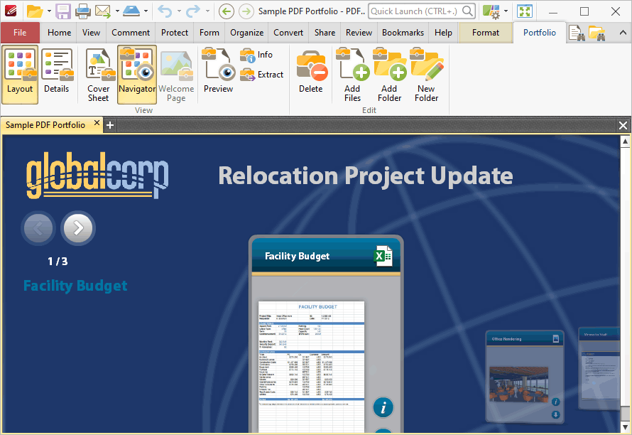 PDF-XChange Editor V8 User Manual > Tabs Guide > Portfolio Tab